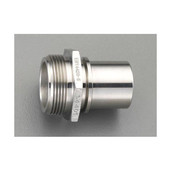 ●材質…ステンレス（SUS316）●使用温度…-40℃〜95℃●耐圧…2.5MPa（25kgf/cm2）●電解研磨仕上げ●安全なツバ付き●適合クランプ…EA462EE-6●ねじサイズ…G（PF）3/4”●適合ホース内径…19mm●六角対辺…...