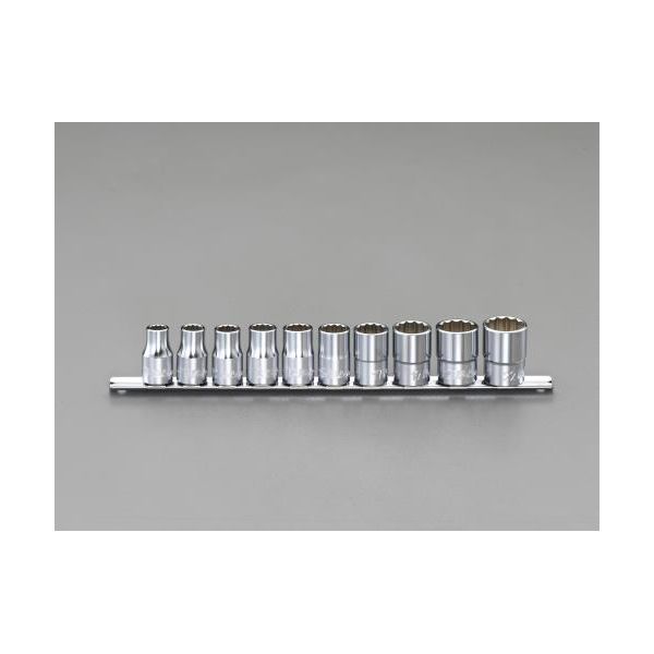 ●＜セット内容＞…10本組セット●対辺（12角）…10・11・12・13・14・15・17・19・21・22mm●ホルダー付●差込角…1/2”●材質…ソケット：クロムモリブデン鋼、ホルダー：スチール●全長…37〜40mm●外径…15.3〜3...