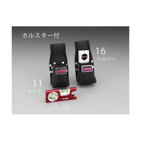 ●材質…アルミダイカスト＋ABS樹脂●全長…120mm●カラー…赤●気泡管タイプ…0°・90°●本体重量…156g●精度…±1.50mm/m（水平・垂直）●精度…±1.50mm/m（水平・垂直）●携帯に便利なホルスター付き●水平気泡管の背面...