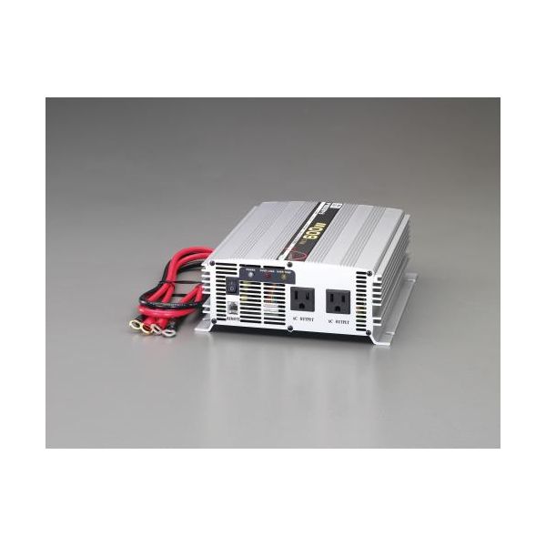 ●入力電圧…DC24V●出力電圧…AC100V●定格出力…560W●最大出力…600W●サイズ…224(W)×255(D)×93(H)mm●本体重量…2.8kg●入力方式…バッテリー直結式(ケーブル長：1m)●DC入力端子…一般的な丸端子を...