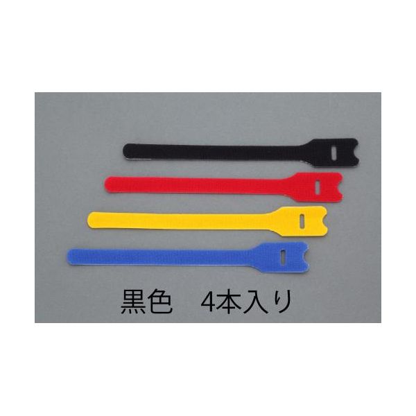 ●色…黒●サイズ…25×200mm●材質…フック部：ポリプロピレン、ループ部：ナイロン●入数…4本●マジックテープ式なので、繰り返して使用できます。●最大結束径…約15cn類似商品はこちらエスコ EA944MA-82 150mm　スト327...