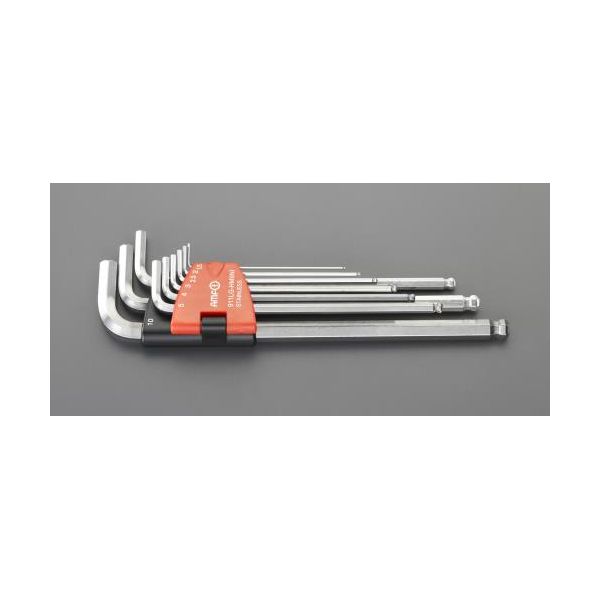 【商品説明】<セット内容>：9本組み軸長：92〜234mmサイズ(mm)：1.5・2・2.5・3・4・56・8・10　ボールポイント付■サイズごとに取り出しやすい可動式ホルダー4548745265606類似商品はこちら エスコ ...
