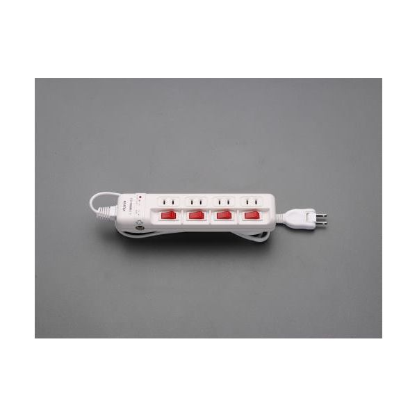 ●コンセント…2P×4口●個別スイッチ…4個(ブレーカー内蔵)●プラグ…2P(スイング式・トラッキング防止回転プラグ)●定格…15A・125V(50/60Hz)●雷サージ機能(本体内蔵)…最大サージ電圧：6000V(1.2/50μs波形)、...