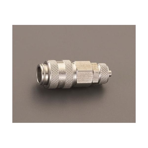 ●最高使用圧力…3.5MPa●材質…ステンレス●全長…43mm●オーリング（FKM）●シングルシャットオフバルブ●衛生が要求される場所での圧縮空気の使用（クリーンルーム等）●ワンプッシュ式●適合ホース…6×8mm類似商品はこちら エスコEA...
