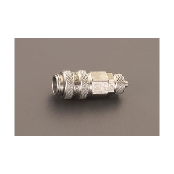 ●最高使用圧力…3.5MPa●材質…ステンレス●全長…43mm●オーリング（FKM）●ダブルシャットオフバルブ●ワンプッシュ式●衛生が要求される場所での圧縮空気の使用（クリーンルーム等）●適合ホース…6×8mm類似商品はこちら エスコEA1...