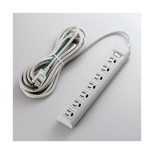 ●定格…15A・125V(1500Wまで)●コンセント…接地2P×7口●コード長…5.0m(二重被覆の安全構造)●プラグ…2P(スイング式、アース線付)●雷サージ機能…最大サージ電圧：12500V、制限電圧：240V●サイズ…295(W)×...