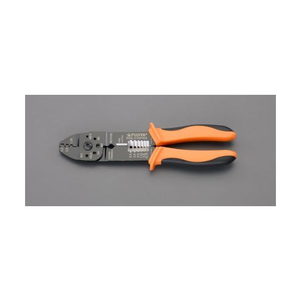 ●ファストン端子用●圧着能力…1.25・2.0・5.5mm2●全長…225mm●重量…300g●ビスカッター、ワイヤーカッター、ワイヤーストリッパー付●使用方法…芯線は2.0mm2で仮圧着し、1.25mm2で本圧着を行います。被覆部分は5....
