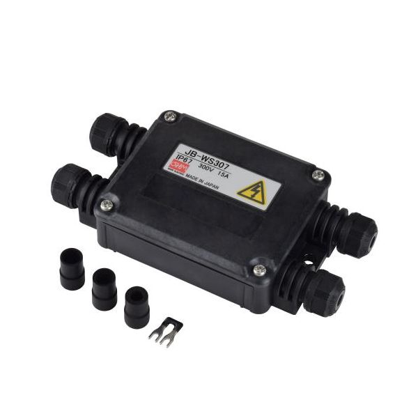 ●極数…7P●色…黒●サイズ…135(W)×64.8(D)×25.5(H)mm●定格容量…15A・300V●適合電線公称断面積…1.25mm2以下●端子ねじ…M3×8フリー端子ねじ●使用範囲温度…-25〜+80℃●キャプコンと端子台が一体。...