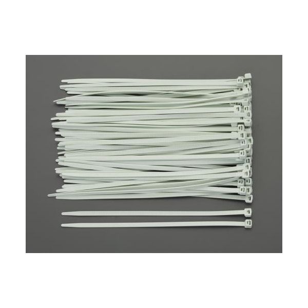●材質…ナイロン66●使用温度範囲…−40〜110℃●UL難燃グレード UL94V-2●全長…380mm●幅…7.6mm●厚み…1.8mm●ループ張強度(kgf)…54.56●カラー…アイボリー●入数…50本類似商品はこちらエスコ EA47...