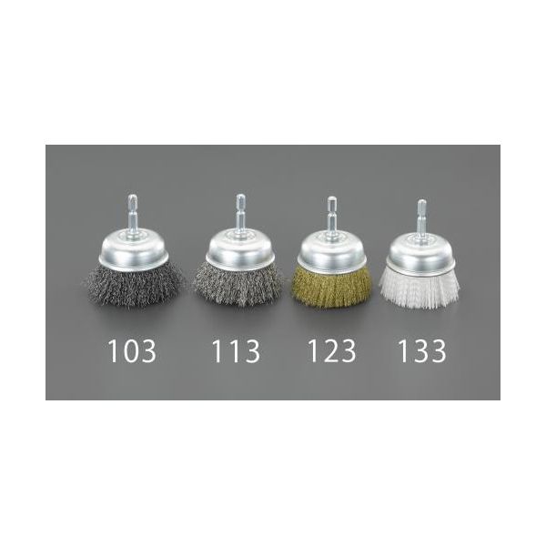 ●軸径…1/4”（6.35mm）●毛丈…25mm●最大回転数…4500rpm●材質…真鍮●ブラシサイズ…外径：65mm線径：0.5mm類似商品はこちらエスコ EA819BL-122 50mm 六角1,779円エスコ EA819BL-121 ...