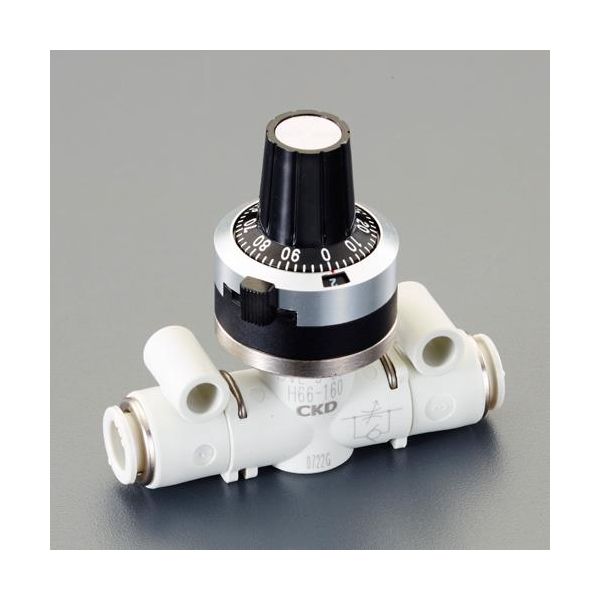 ●重量(g)…54●取付ねじ径…1/8●使用圧力…0.1〜1.0MPa●耐圧力…1.5MPa●使用温度範囲…0〜60℃●使用流体…圧縮空気●適合チューブ…外径：φ4mm●自由流量（0.5Mpa時）…170L/min（ANR）●制御流量（0....