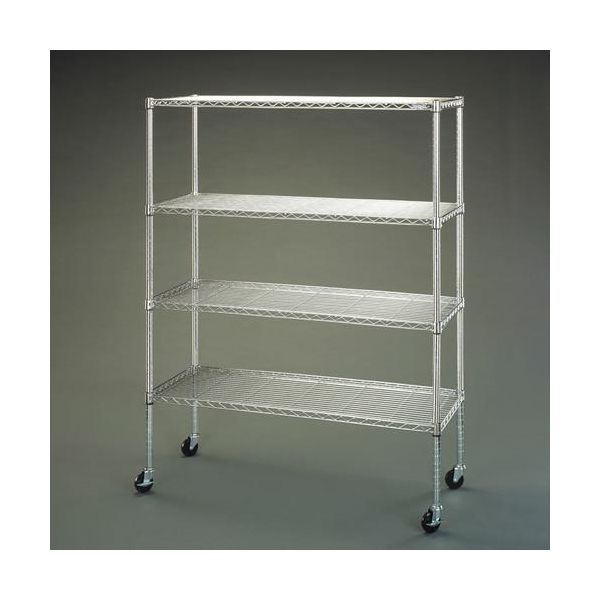 ●※注意※…【お客様組立品】●サイズ(mm)…1200×460×1585(H)●重量…23.5kg●耐荷重(kg)…500（棚板1枚当り：約125）●棚板…4●材質…棚板・ポール：スチール(クロムメッキ)、固定部品：ABS樹脂●ポール径…φ...