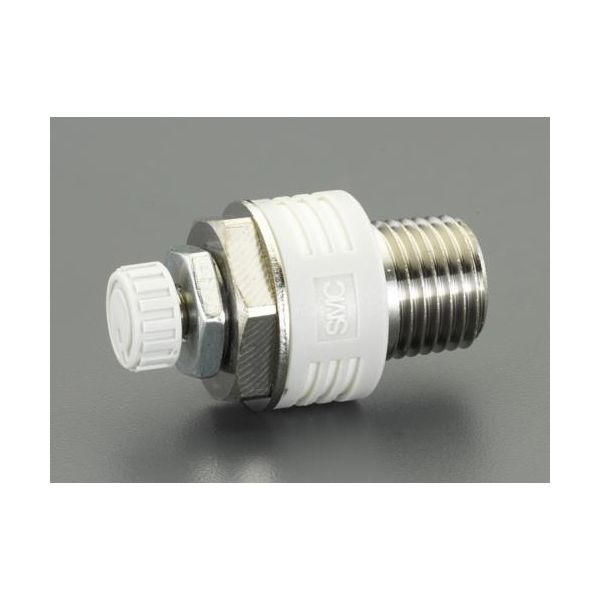 ●使用圧力…0〜1.0MPa●使用温度…-5〜60℃●材質…ボディ：黄銅吸音材：PVAスポンジ●使用流体…エアー●最大流量で消音効果20dB以上●シリンダ速度制御が容易です。●RoHS対応品●取付ねじ…M5×0.8類似商品はこちらエスコ E...