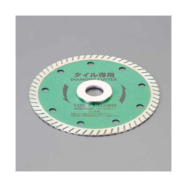 ●外径…105mm●刃厚…1.4mm●穴径…20.0mm●最大回転数(rpm)…14500●用途…タイル・瓦兼用●材質…台金：工具鋼チップ：ダイヤ砥粒●重量(g)…103類似商品はこちらエスコ EA809-61 φ105x1．3mm1,92...