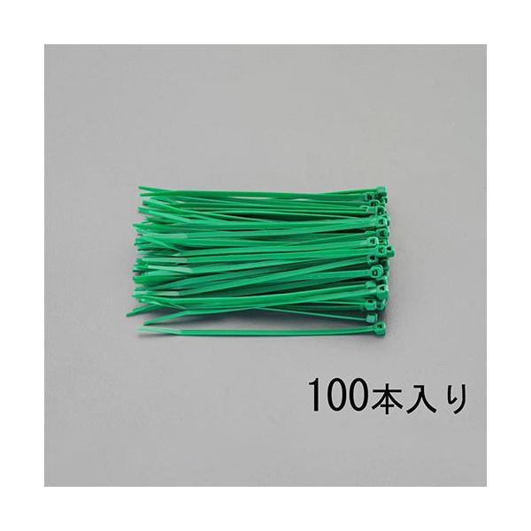 ●色…緑●全長…203mm●幅…2.5mm●厚み…1.4mm●最大径…55mm●ループ引張強度…8kgf●使用温度範囲…-40〜85℃●材質…ナイロン66●入数は100本入りです。類似商品はこちらエスコ EA475E-200M 203x 2...