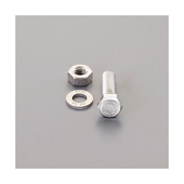 ●ボルトサイズ…M10×30●頭対辺…16mm●材質…ステンレス（SUS316L）●規格…ISO 8.8●全ネジ●高強度六角ボルト・ナット・ワッシャーが一つずつ入ったエスコオリジナルセット●高強度、耐食性、耐熱性、非磁性、焼付き性●SUS3...