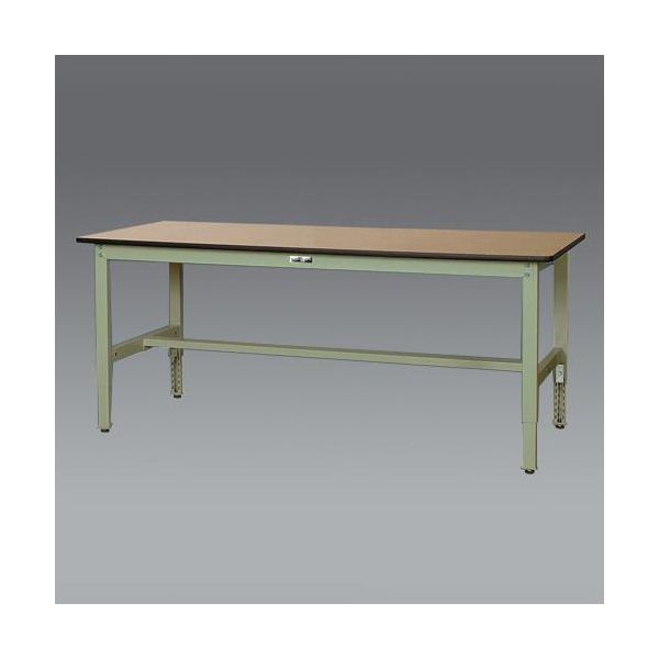 ●※注意※…【お客様組立品】●サイズ…1200(W)×600(D)×600〜900(H)mm●重量…24.1kg●材質…脚部:スチール　天板:ポリエステル●耐荷重…200kg●天板厚…20mm●色…天板:木目柄　脚部:グリーン●600〜90...
