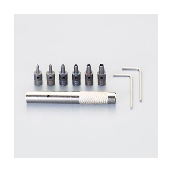 ●セット内容…6本組●サイズ(mm)…φ1.0・1.5・2.0・2.5・3.0・3.5●全長…95mm●材質…快削鋼●レザークラフト、ベルト、ボール紙などの穴あけに●刃先を交換するだけで多サイズの穴あけができます。類似商品はこちらエスコ E...