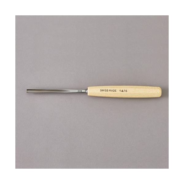 ●形状…V型(Uに近いV型)●全長…245mm●刃幅…6mm●材質…刃：クロムバナジウム鋼、柄：木●刃角度…55°●刃硬度…RC59-61●耐久性があり、鋭く磨かれた刃●研磨する事で再使用できます。類似商品はこちらエスコ EA588GK-1...
