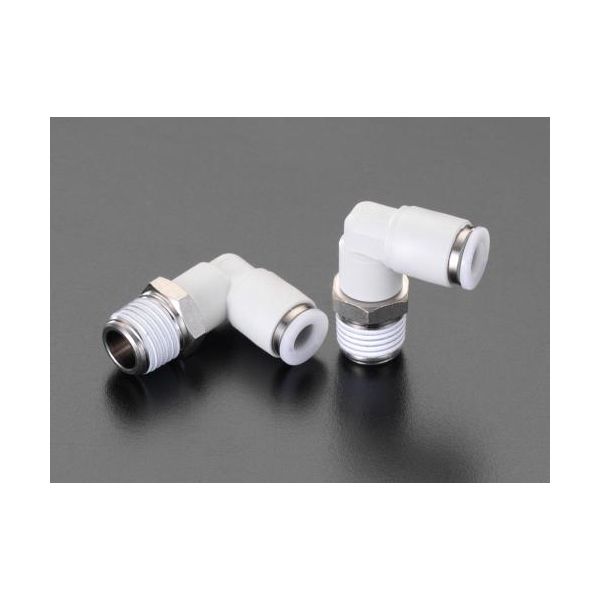 ●材質…真鍮、樹脂(PBT)●使用流体…空気●使用圧力…0〜1MPa(0〜10kgf/cm2)●使用温度…−15〜60℃●チューブ外径…10mm●取付ねじ…R（PT）1/2”●入数…2個類似商品はこちらエスコ EA140HD-104 10m...
