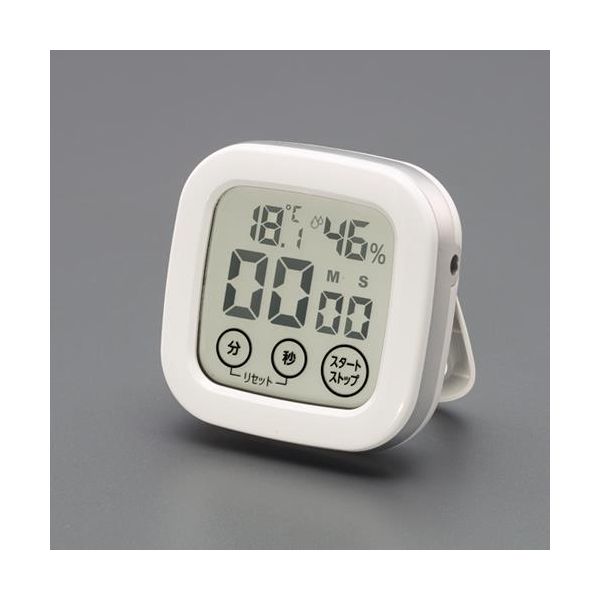 ●設定範囲…1秒〜99分59秒●測定範囲…温度計：0〜50℃湿度計：20〜95％RH●精度…温度計：±1℃（0〜40℃）湿度計：±5％RH（40〜75％RH）●機能…温湿度同時表示、カウントダウン、カウントアップ、リピート●電源…単4電池×...