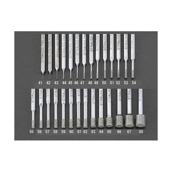 ●軸径…3.0mm●刃径…0.5mm●刃長…3mm●全長…50mm●粒度…＃325●ボラゾン（CBN）砥粒付類似商品はこちらエスコ EA819DJ-164 4．0x5．02,786円エスコ EA819DJ-162 3．0x5mm2,479円...