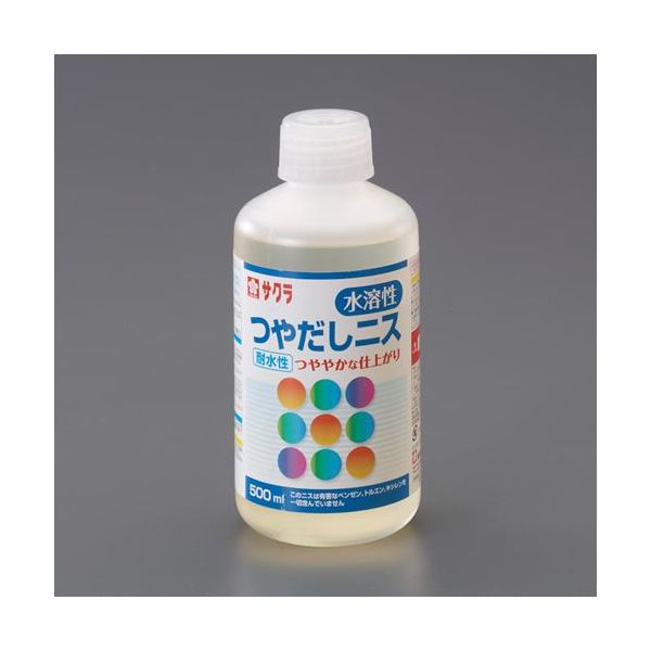 ●内容量…500ml●乾燥時間(指触)…夏期：15分、冬期：15分●塗料の種類…水溶性ポリプロピレン●塗り面積(2回塗り)…3m2●重量(g)…666●つや有り●きれいな透明感のあるツヤを持つ作品に仕上がります。●乾燥後は耐水性になり、水に...