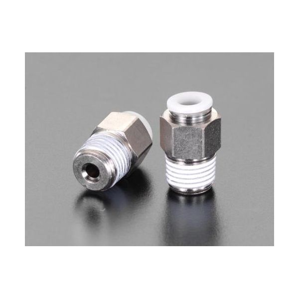 ●材質…真鍮●使用流体…空気●使用圧力…0〜1MPa(0〜10kgf/cm2)●使用温度…−15〜60℃●チューブ外径…12mm●取付ねじ…R（PT）3/8”●工具不要のワンタッチ継手●入数…2個類似商品はこちらエスコ EA140HH-83...