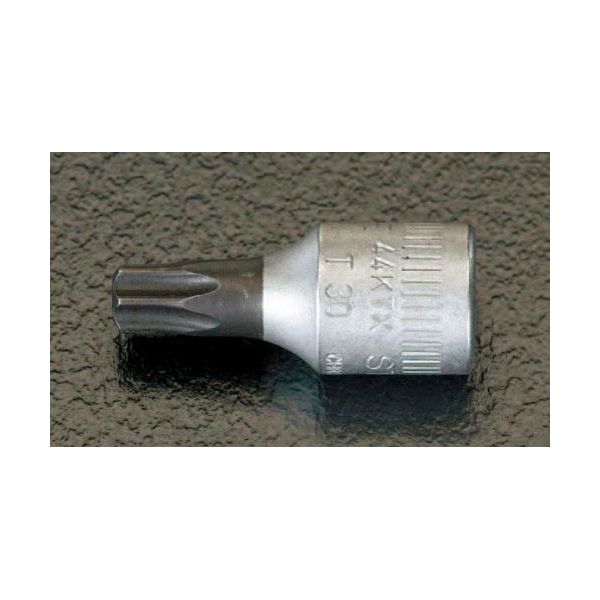 ●差込角…1/4”●サイズ…T40先端外形寸法(mm)：6.6全長(L1；mm)：28軸長(L2；mm)：16ソケット部外径(d；mm)：11.6●ねじサイズ…M7-8●質量(g)…12●ショートタイプ●頑丈な圧入式の1/4”SQトルクスビ...