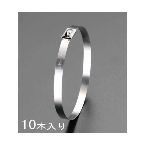 ●結束ツールはEA463F-11、FM-1を使用して下さい。●手で締めつけることもできます。●厚み…0.25mm●全長…260mm●最大直径…69mm●材質…SUS304●幅…4.6mm●入数は10本入りです。類似商品はこちらエスコ EA4...
