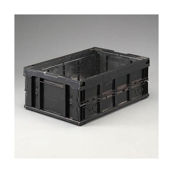 ●容量…54.9L●サイズ…外寸：650×440×249(H)mm内寸：600×405×237(H)mm有効内寸：600×404×229(H)mm●折りたたみ時全高…77mm●色…ブラック●材質…導電性ポリプロピレン●積み重ね可能●底面嵌合...