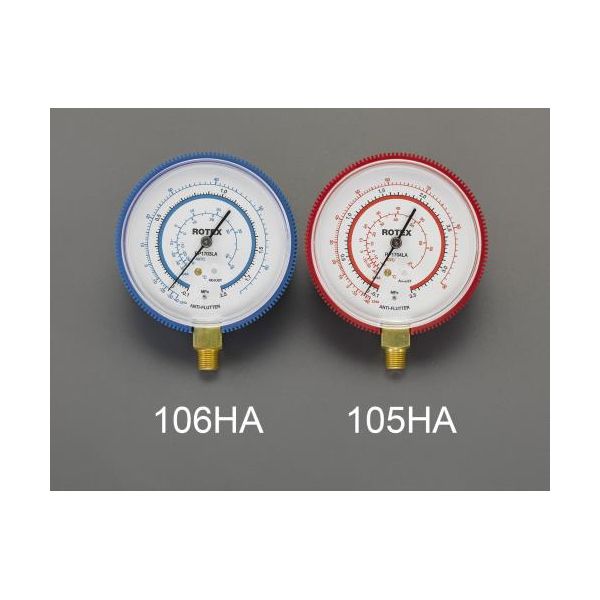 ●ゲージ径…φ80mm●取付ねじ…1/8”NPT●ゼロ調整ねじ付●R134a用蒸発温度目盛付●仕様…高圧用●圧力範囲…−0.1〜3.5MPa類似商品はこちらエスコ EA105BB-80 80mm圧力計R4,435円エスコ EA105A-1 ...