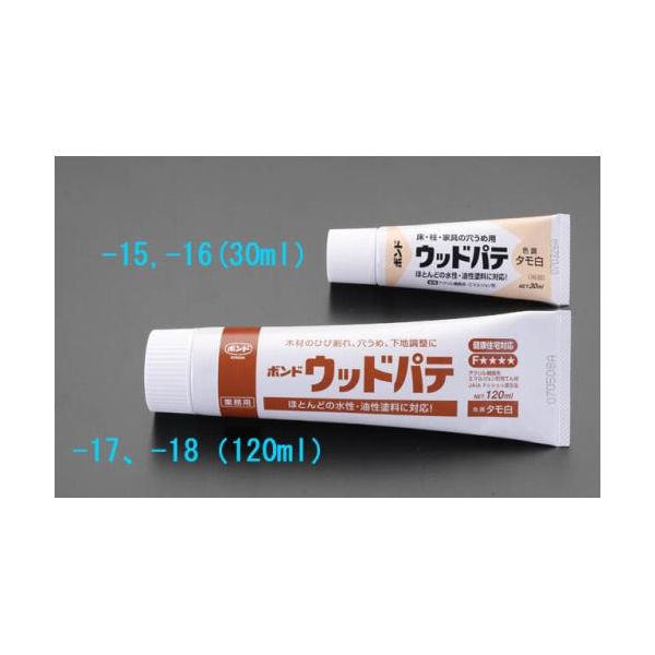 ●商品名…ウッドパテ●木製家具や建具の割れ目、あてキズに。●釘、ネジを抜いたあとの穴うめに。●カラー…ラワン●内容量…120ml●JAIA　F☆☆☆☆●JAIA4VOC●使用温度範囲…2〜40℃類似商品はこちらエスコ EA935KN-24 ...