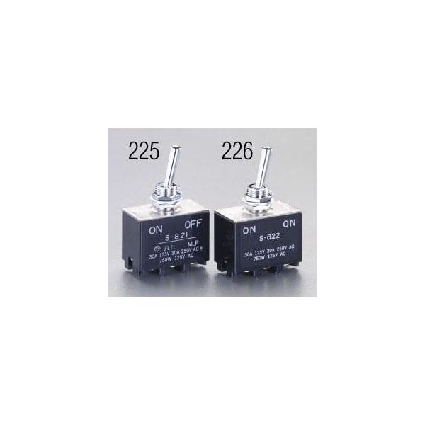 ●パネルカット…12.5mm●端子形状…ねじ端子●接点容量…30A 125V AC30A 250V AC30V 30A DC1A 125V DC●接触抵抗…10mΩ以下●極数…2極単投●スイッチ特性…ON-OFF類似商品はこちらエスコ EA...