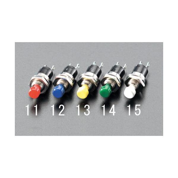 ●パネルカット…φ7.5mm●定格…500mA 125V AC●回路特性…単極単投(モメンタリ)●パネル厚…1.5mm以下●サイズ…φ9.5×28mm●ツマミ色…赤類似商品はこちらエスコ EA940DJ-14 125V/500312円エスコ...