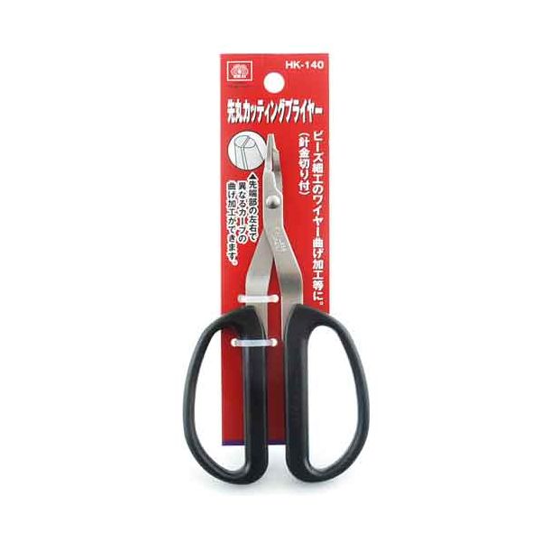 【用途】ビーズ細工のワイヤー曲げ加工。【機能・特徴】先端部の左右で異なるカーブの曲げ加工ができます。【仕様】●全長：約140mm。●先丸。●針金切り付。●刃部：ステンレス鋼(SUS420J2)。●ハンドル：ポリエチレン樹脂。【注意事項ほか】...