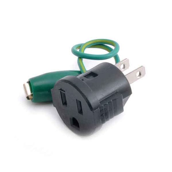 【用途】電源プラグ変換用アダプター。【機能・特徴】3芯アースピンタイプ電源プラグを2芯アース線(ワニ口クリップタイプ)付電源プラグに変換します。【仕様】●交流電圧：125V。●許容電流：15A。●アースピン接続対応。【注意事項ほか】電線許容...