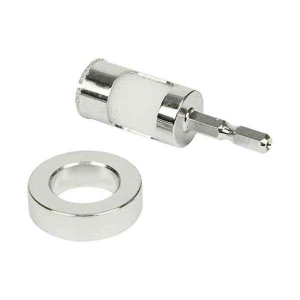 【用途】硬質タイル・磁器タイル・石材・ブロック・モルタル・レンガ・陶器等の穴あけ作業。【機能・特徴】仕上がりは欠けもなく非常にきれいで、超硬ドリルの10倍以上長持ちします。溶着ダイヤモンドなので、電着よりも耐久性があります。ガイドリングを付...