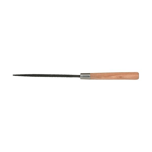 【用途】木を中心とする木工の小さな細工研削・研磨作業。【機能・特徴】木を中心とする木工の小さな細工に最適です。【仕様】●形状：丸。●目：鬼目。●サイズ：全長195mm。●木工用。●柄付。●柄：木。【注意事項ほか】ヤスリ本体にカケ・ヒビ・ワレ...