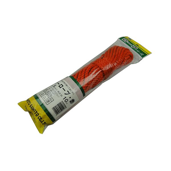 【商品説明】【用途】荷物の固定・梱包用。【機能・特徴】耐水性があり軽くて水に浮きます。【仕様】●サイズ(約)：太さ5mm×長さ10m。●使用目安：約10kg。●色：赤。【材質】●ポリプロピレン。資材 梱包資材 梱包ロープ類似商品はこちら49...