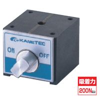 &nbsp; カネテック &nbsp; 03-5823-7014 ●MB形　マグネットベース MAGNETIC BASE 用途 磁力がON/OFFできる切換式のマグネットベースとし て広く利用できます。機種的には、ミニサイズで、ネジ 穴に治...