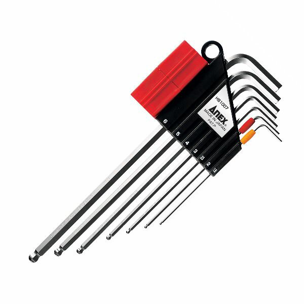 【仕様】 ●サイズ（六角対辺）:1.5 2 2.5 3 4 5 6mm●マグキャッチ付（対応サイズ1.5?6mm） 【特長】 ●ネジにフィットし、なめらかに回せる●傾けて回せるボールポイントレンチ●強度・ネバリ強さ・硬さが抜群の強靭レンチ4...