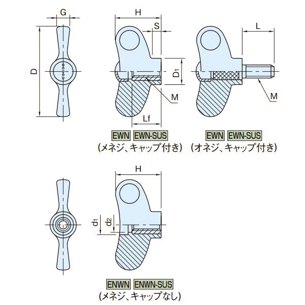 イマオコーポレーションメーカーお問い合わせ：0575-32-2239●使用温度：max.130℃/min.-30℃●寸法G（mm）：10●寸法D1（mm）：20●寸法S（mm）：8●質量（g）：53●人間工学に基づいて設計されたウイングの形...