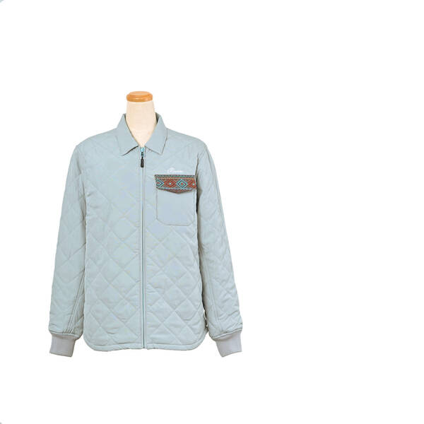 【商品説明】防風仕様で、アウトドアシーンにもおしゃれに活躍。・フ゜ロテクター標準装備の中綿キルティンク゛シャツシ゛ャケット・防風仕様で、アウトドアシーンにも活躍・ OLIVE GREEN ROSE は、胸ポケットフラップにジャガード生地のデ...