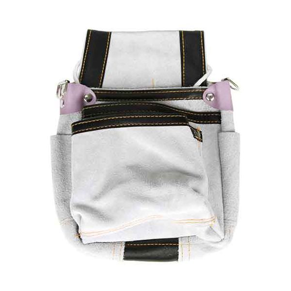 【用途】釘、金槌等の道工具類の収納、携帯。【機能・特徴】立体加工により出し入れ簡単です。ワイドマチ幅でたっぷり収納できます。ヨレを防止するボード補強付きです。D環付です。【仕様】●サイズ：(縦)約320x(幅)約260mm。●60mm幅ベル...