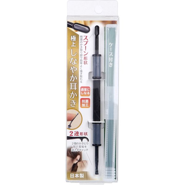 【商品説明】適度にしなる。●スプーン形状。側面のかき取り部で効率よく掻き取れる。先端がコンパクト設計で、耳垢を奥に押し込みにくい。●2連形状。2個のかきとり部で耳垢を逃さずキャッチ。適度にしなり、耳にやさしい。●滑りにくいグリップハンドル。...