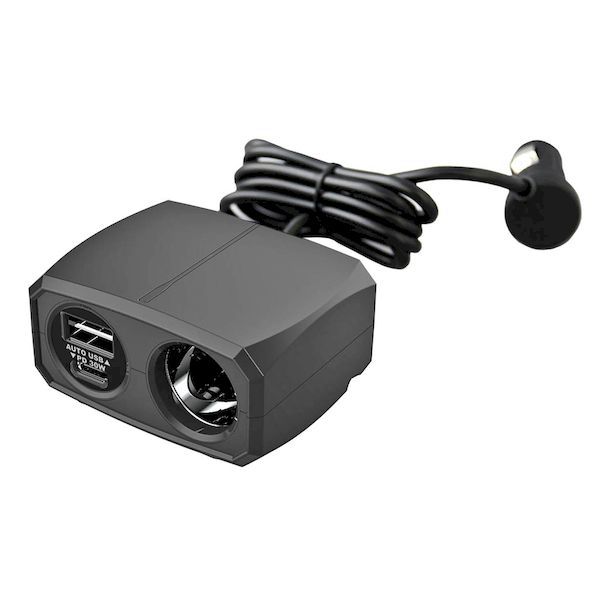 【商品説明】●1つのDCソケット、Type-CとリバーシブルUSB-Aの2ポートを備えたセパレートタイプの増設ソケット。約1mの電源コードで自由な取り回しができます。12V/24V両方の電源に対応、トラック等にも使用可能です。●USB PD...