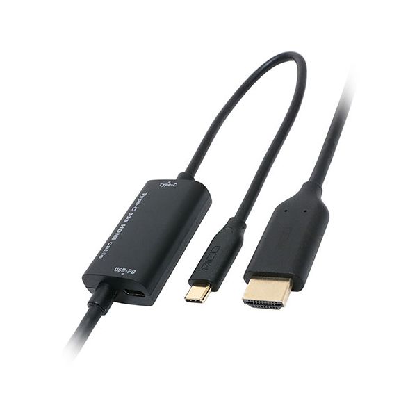 【商品説明】USB PD給電しながらスマートフォンやPCを液晶TVに出力●USB Type-C端子をHDMI端子に変換するアダプタ●USB PD対応で給電しながら使用が可能●スッキリコンパクトなケーブル一体型タイプ●4K30P/フルHD解像...