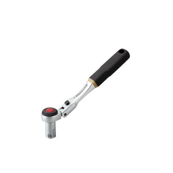 【商品説明】●ボルト・ナット等の脱着作業に。●差込角:1/4(6.3mm)。●送り角度:6.9度52枚歯ギア。●全長/重量:160mm/140g。●ヘッド部が6ポジションに可変可能(90度内)。●プッシュリリース付。●回転方向の切り替えはヘ...