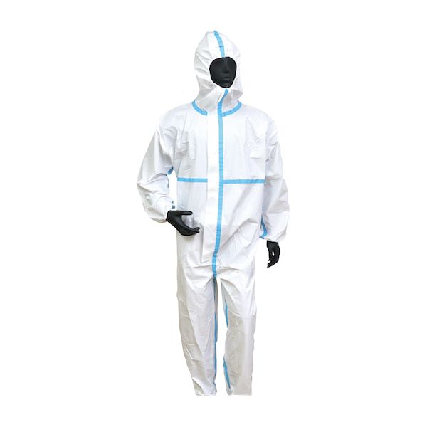 【商品説明】●JIST8115化学防護服タイプ4.5.6適合品、縫製部分からの粉塵等の侵入を防ぐ目留めテープ付き、また帯電防止加工を施し、粉塵の付着を抑制します。●全身を覆うつなぎタイプで、飛まつ・液体、細菌等の防止対策に使用できる高性能な...